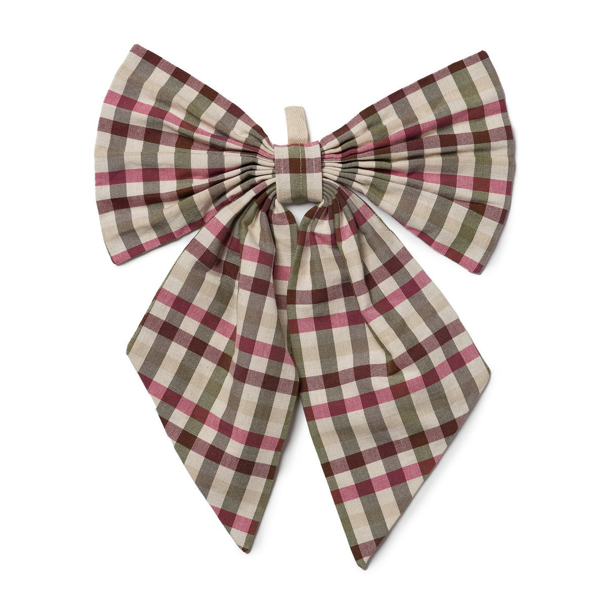 Dresser Check Bow - Cherry — Tori Murphy Ltd